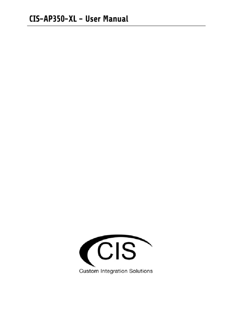 CIS AP350 XL User Manual | PDF