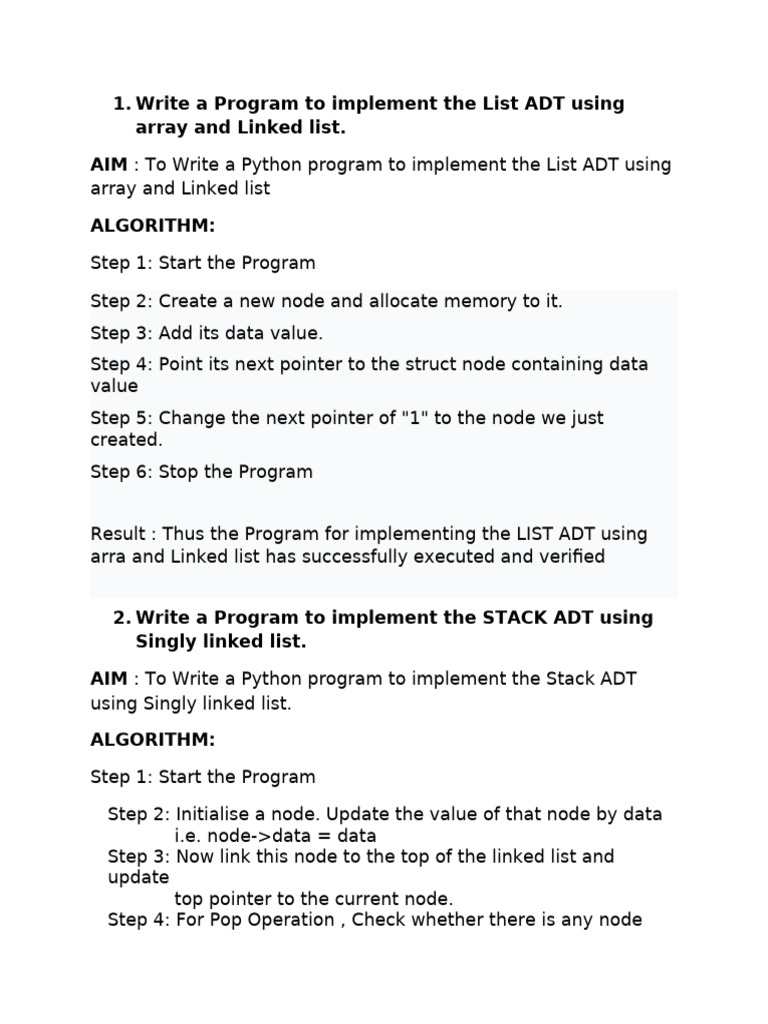 Aim and Algorithm - DS Only | PDF | Queue (Abstract Data Type) | Teaching Methods & Materials
