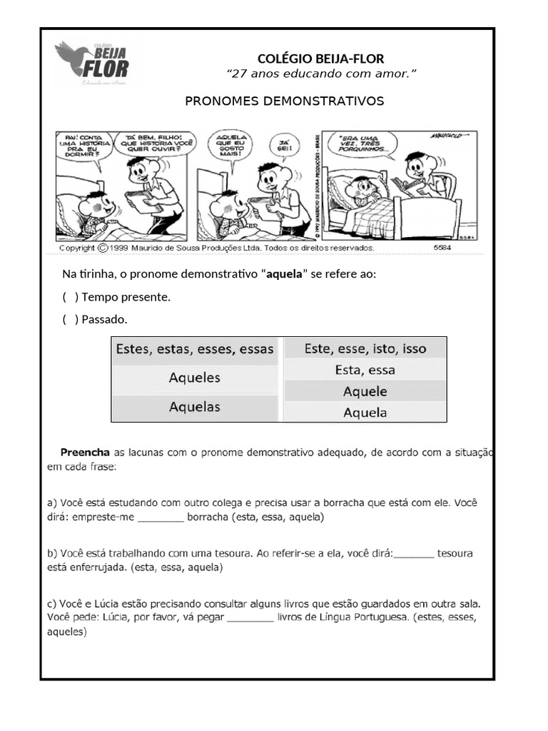 Ativ. Pronome Demonstrativo | PDF