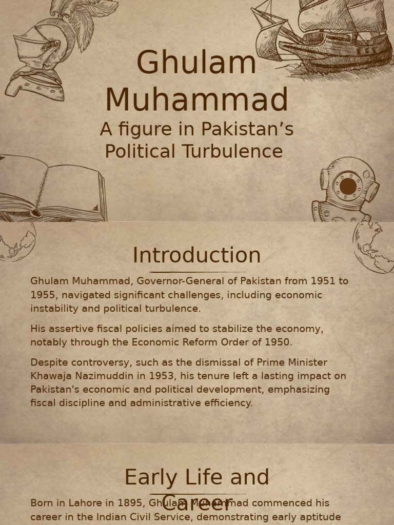 Ghulam Muhammad - A Figure in Pakistan's Political Turbulence | PDF