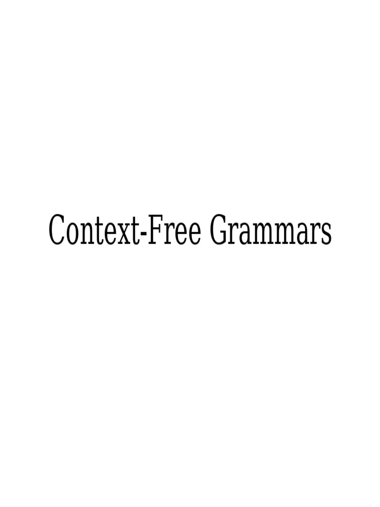 Context Free Grammar | PDF