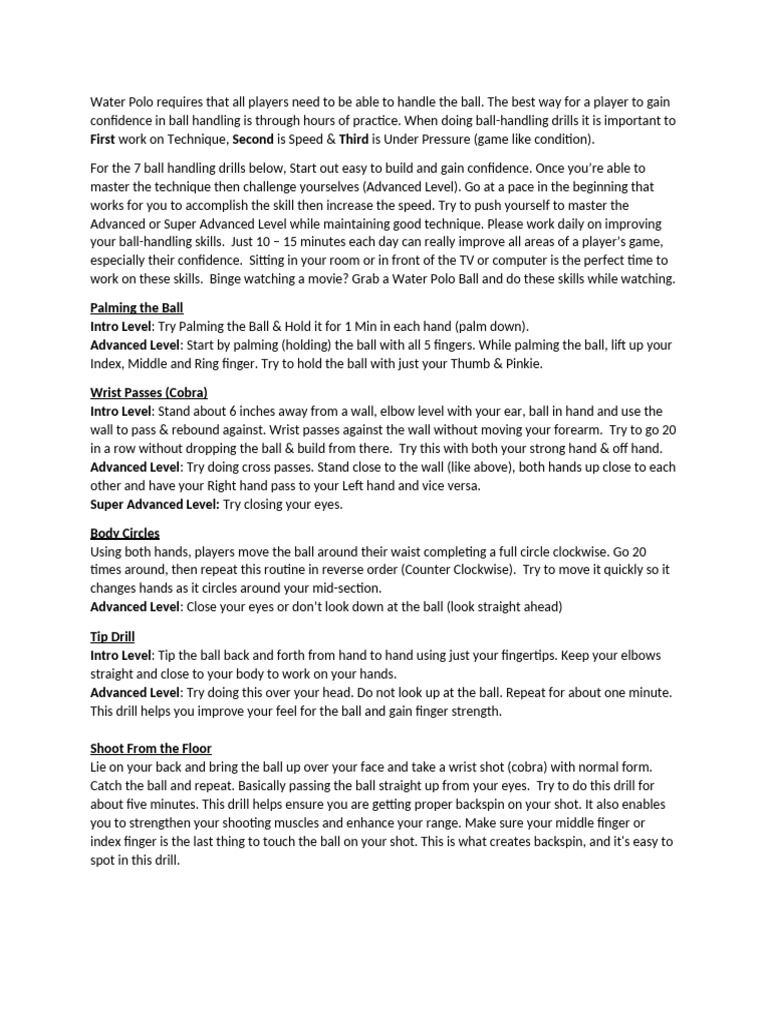 Ball Drills For HW | PDF