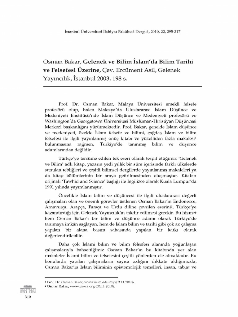 Gelenek Ve Bilim - Slam'da Bilim Tarihi Ve Felsefesi - Zerine (#10883) - 10070 | PDF
