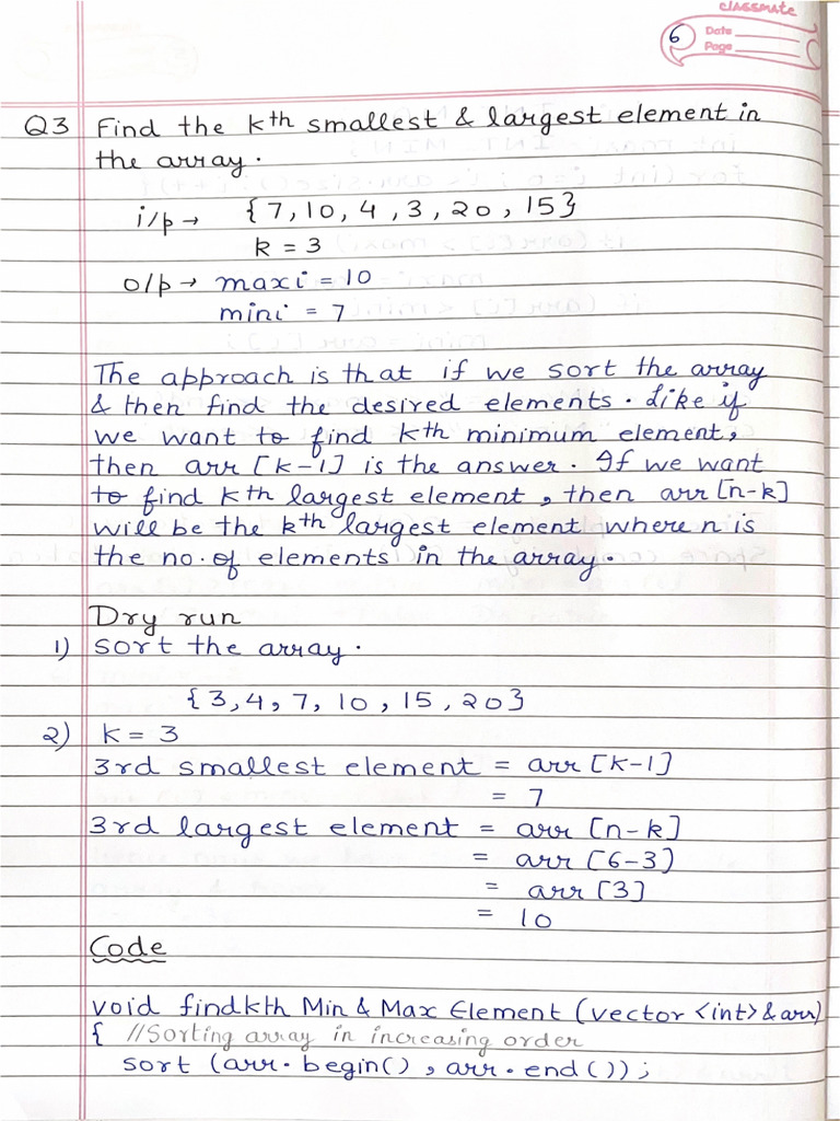 Find KTH Maximum and Minimum Element in Array | PDF