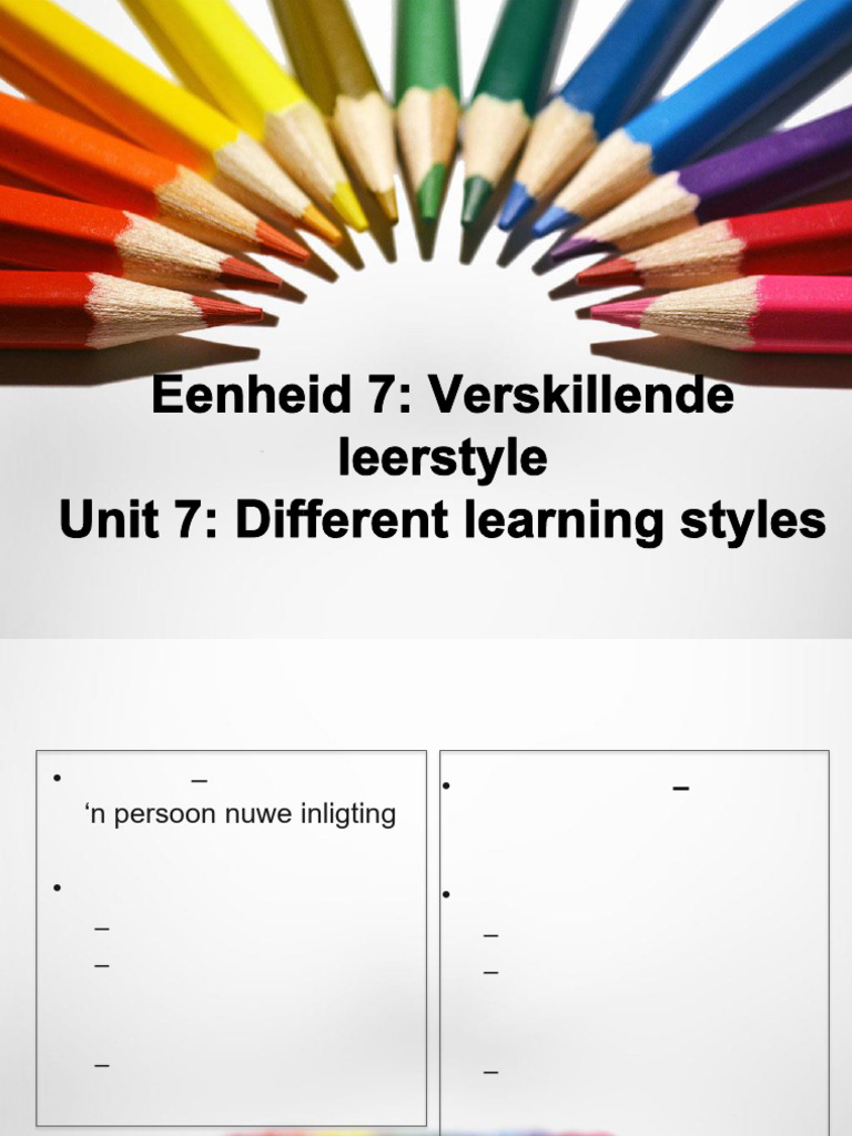 Learning Styles Leerstyle PDF | PDF | Learning Styles | Learning