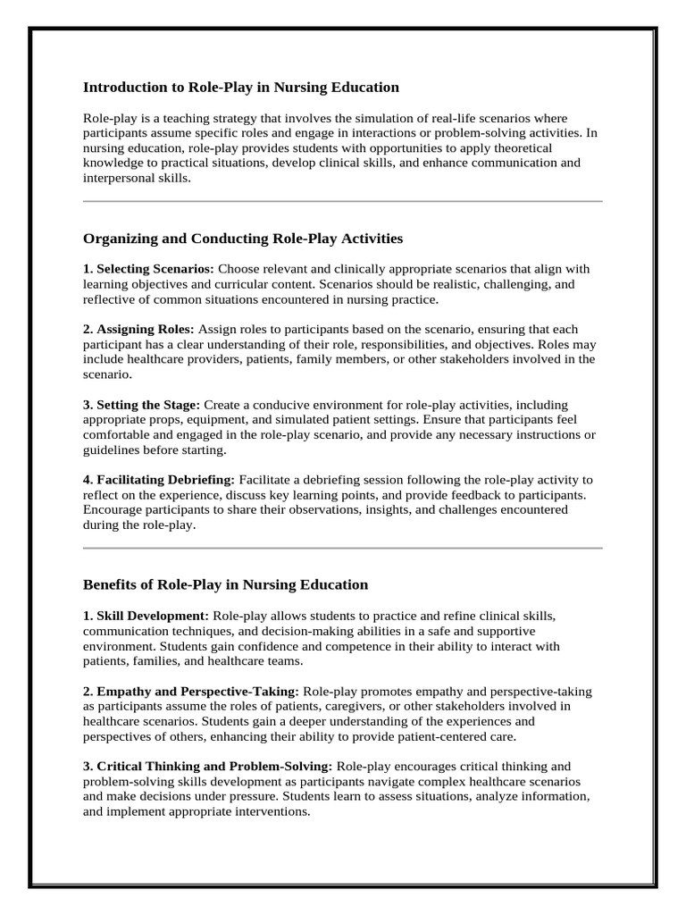 6 Role Play | PDF