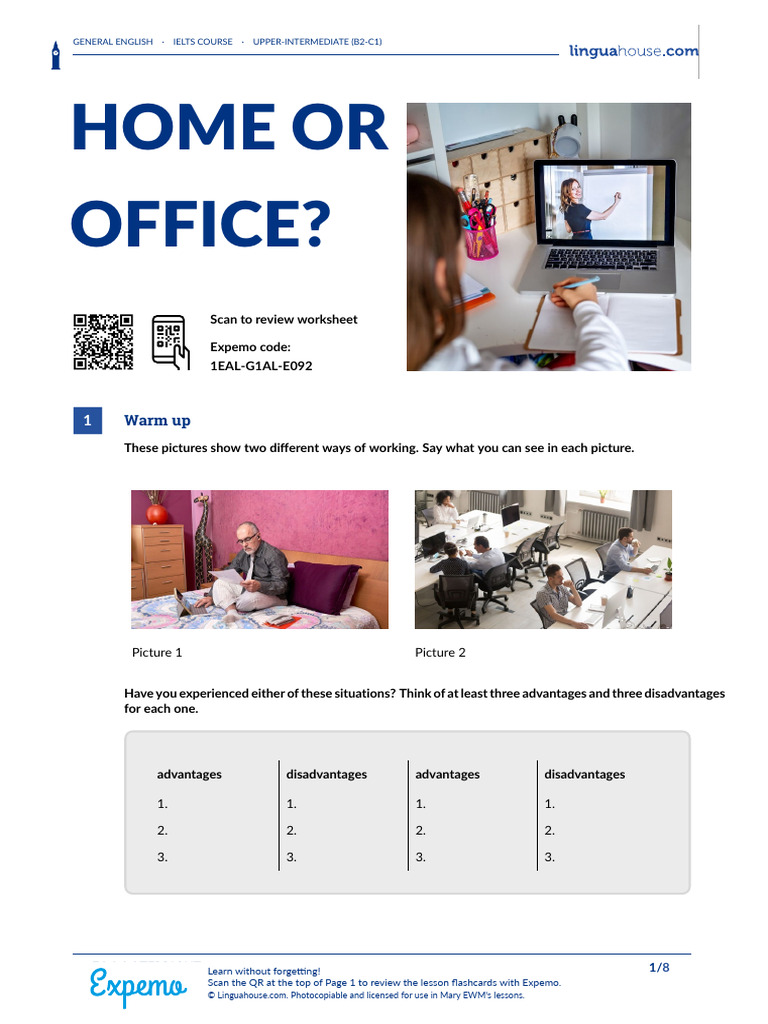 Home or Office British English Student B2 C1 | PDF