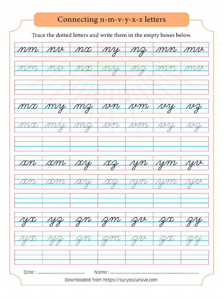 Cursive Connecting Letters 4 | PDF