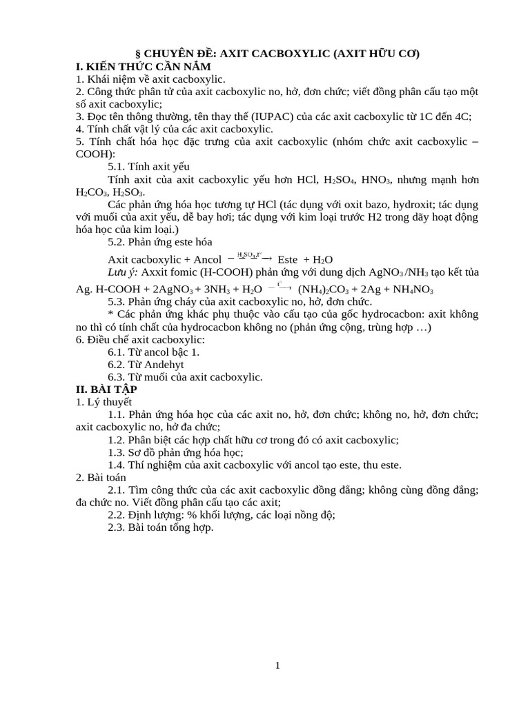 Axit Cacboxylic | PDF