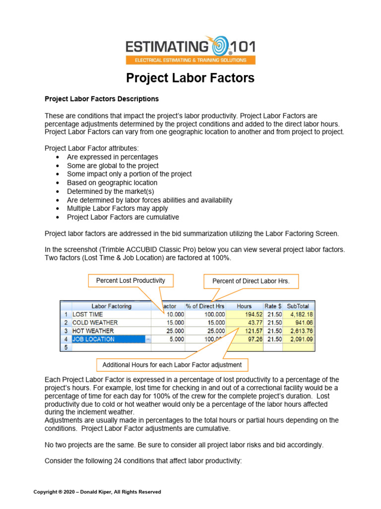 Project Labor Factors Free Download 1 | PDF