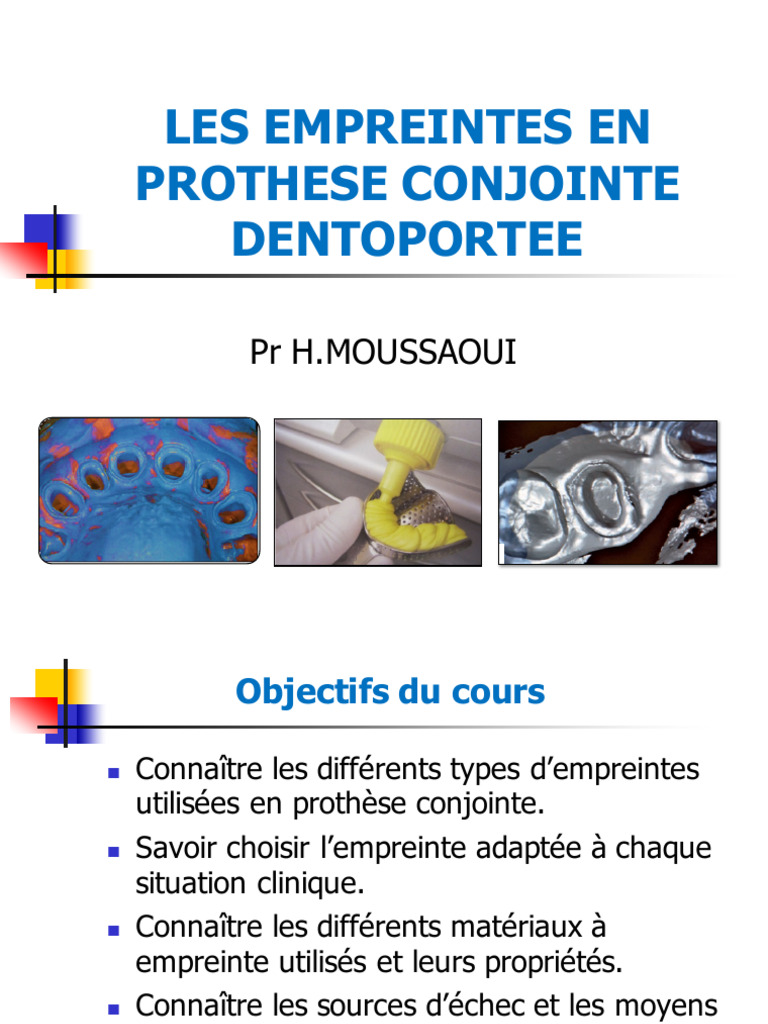 Cours Les Empreintes en Prothese Conjointe | PDF