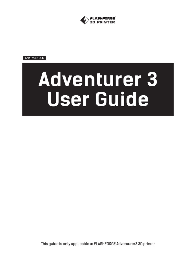 Adventurer 3 Manual | PDF