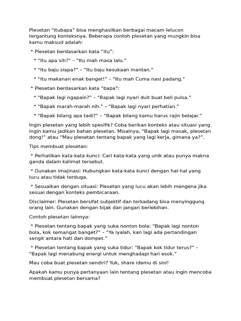 Pengertian Dan Contoh Plesetan | PDF
