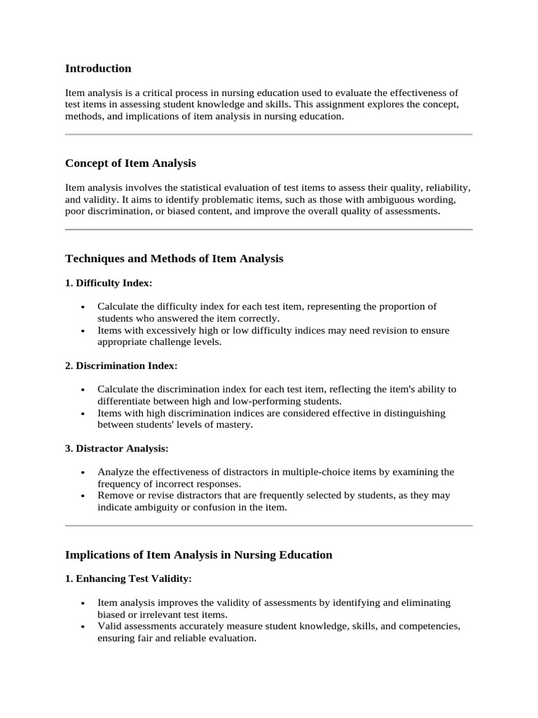 27 Item Analysis | PDF