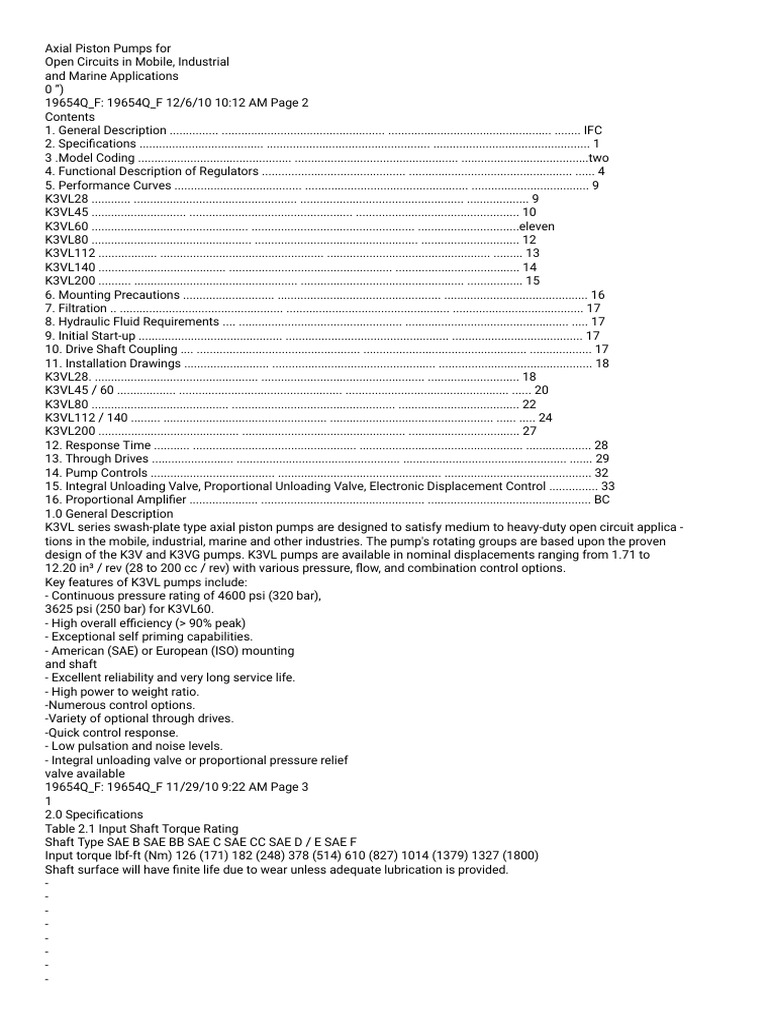 K3VL Technical Rev 062013 English | PDF