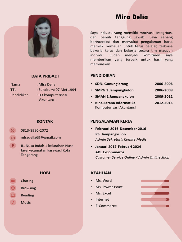 Mira Delia Sales IT Online Resume | PDF
