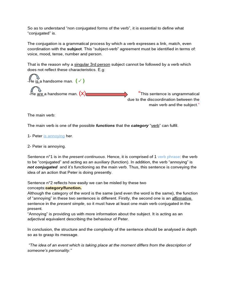 Non-Conjugated Forms of The Verb | PDF