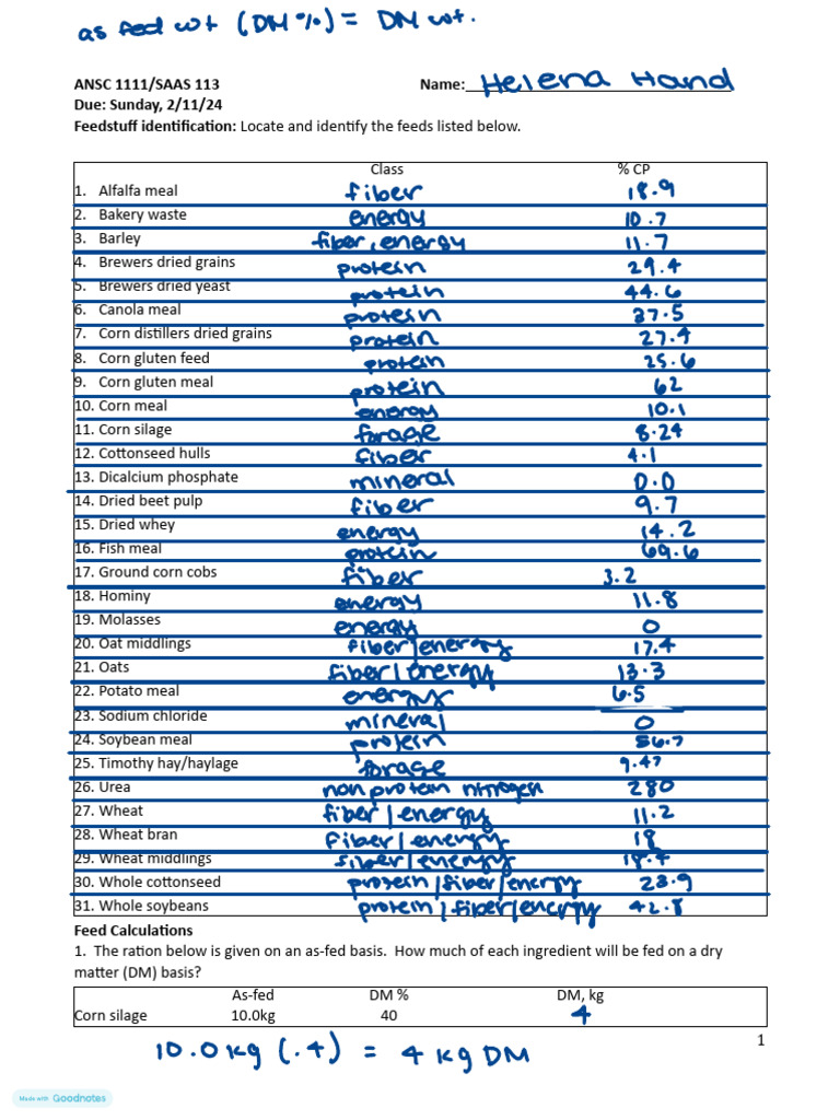 Feed ID, Calculations | PDF