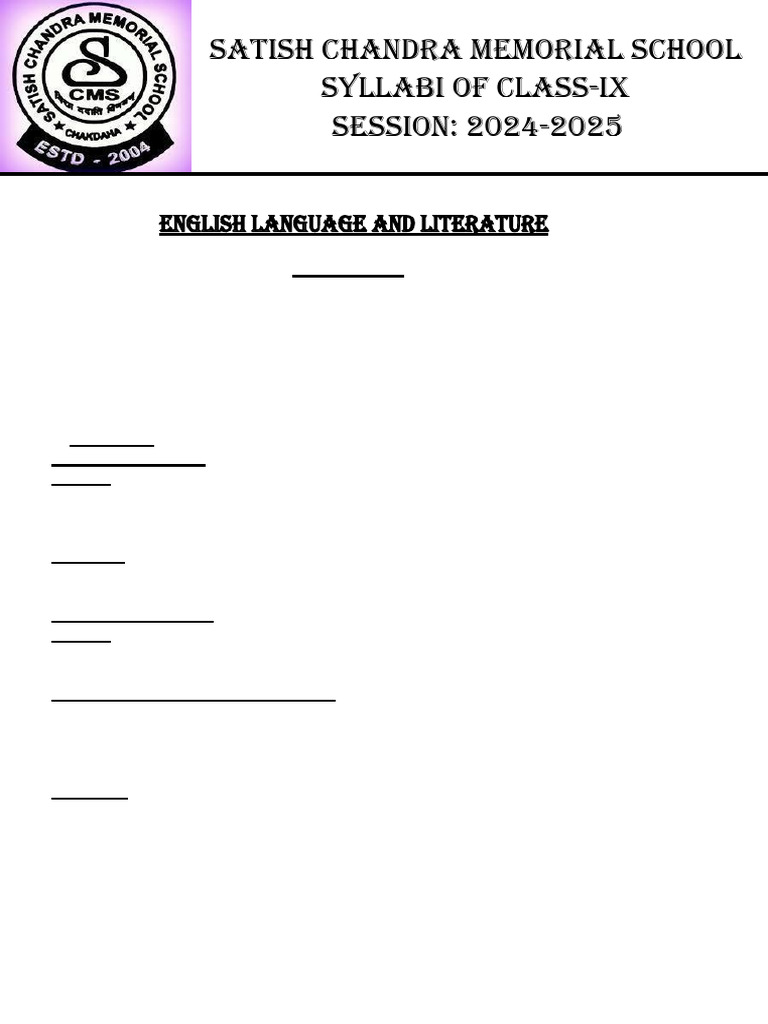 CLASS IX SYLLABUS 2024-2025 (3) | PDF
