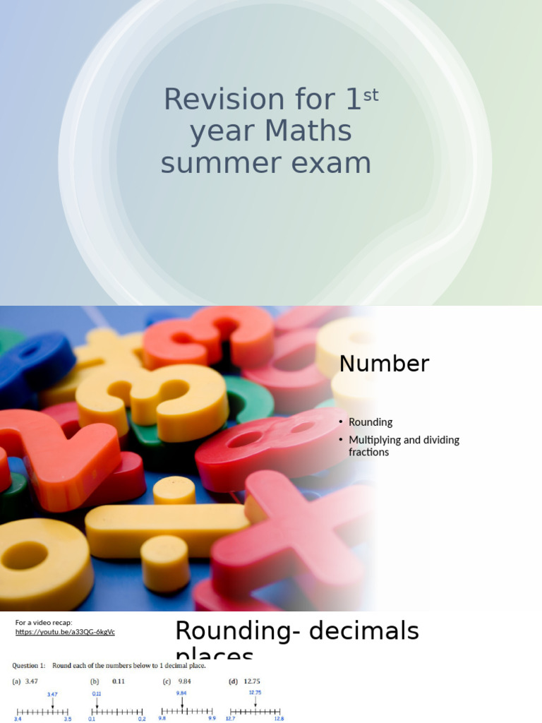 Revision For 1st Year Summer Exam | PDF