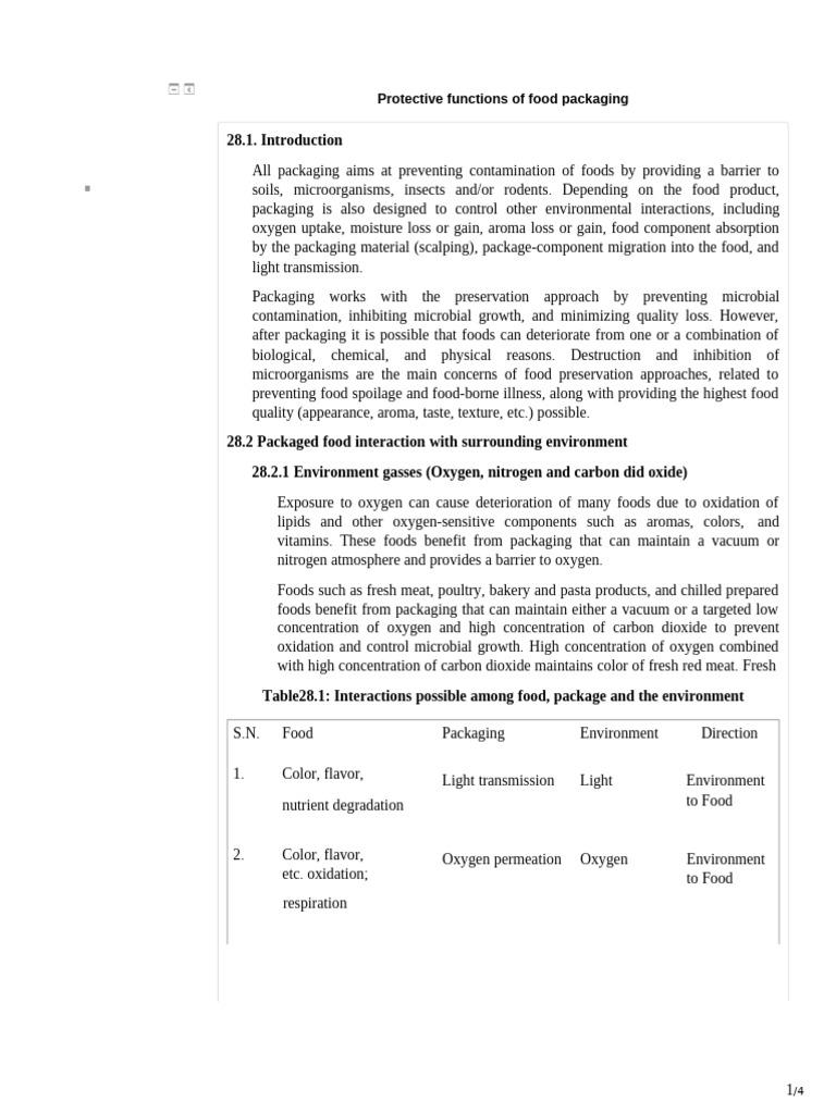 7 - Protective Functions of Food Packaging | PDF | Foods | Food ...