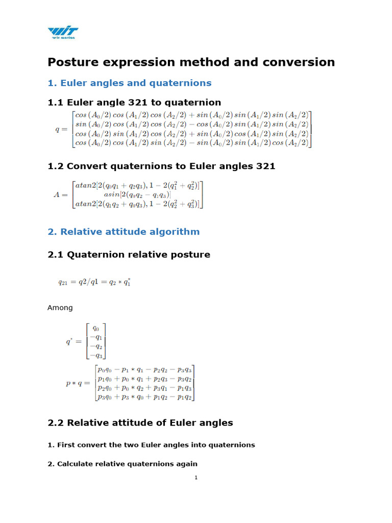 Posture Expression Method and Conversion | PDF