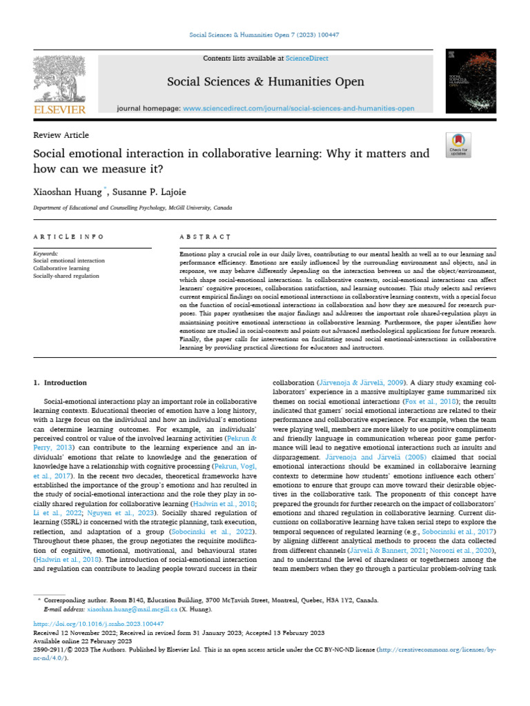 Socio Emotional Interactions | PDF