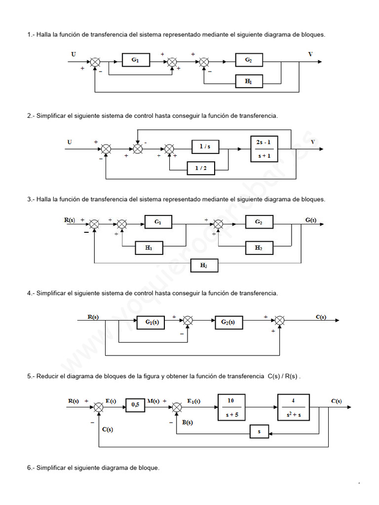 Ejercicios - Algebra de Bloques | PDF