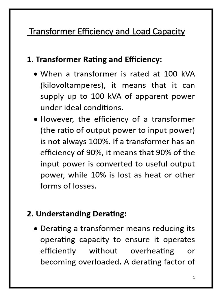 Transformer Efficiency and Load Capacity-2 | PDF