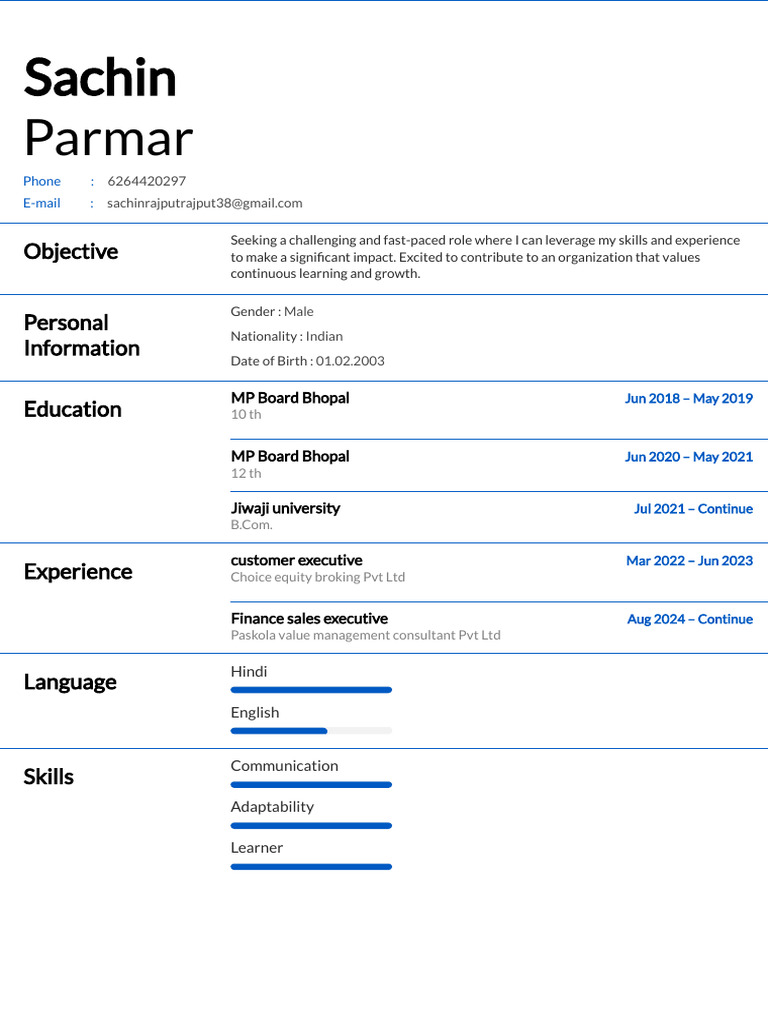 Sachin Resume 597 | PDF