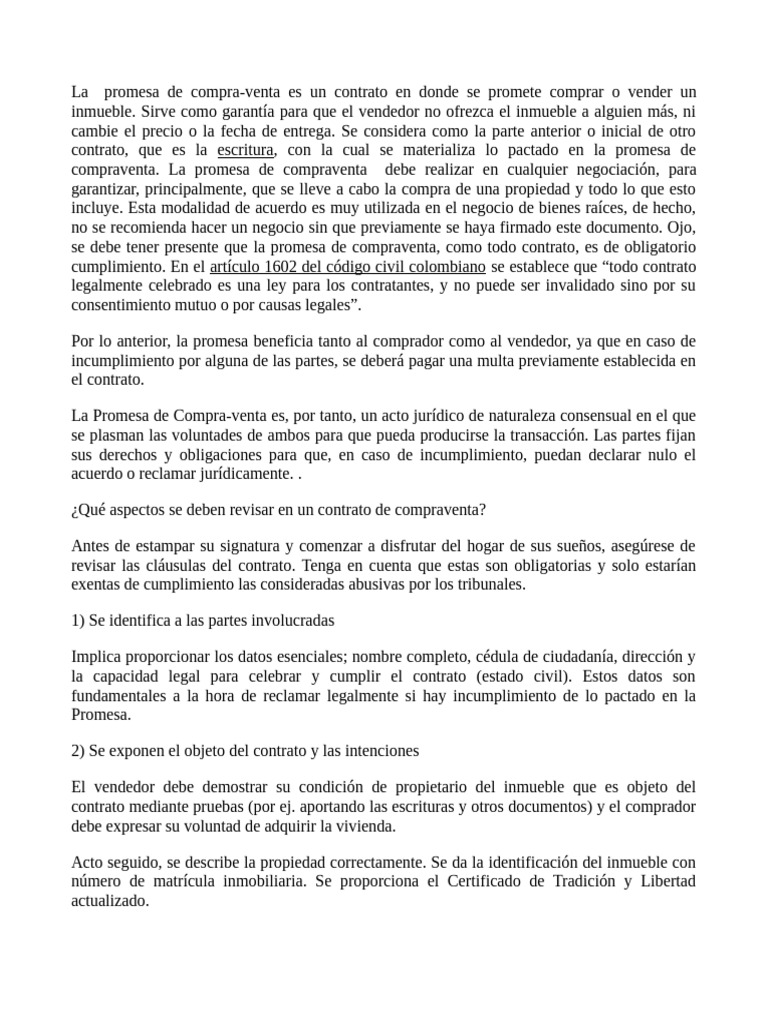Lo Que Hay Que Saber Y Lo Que Hay Que Revisar En Una Promesa De Compra