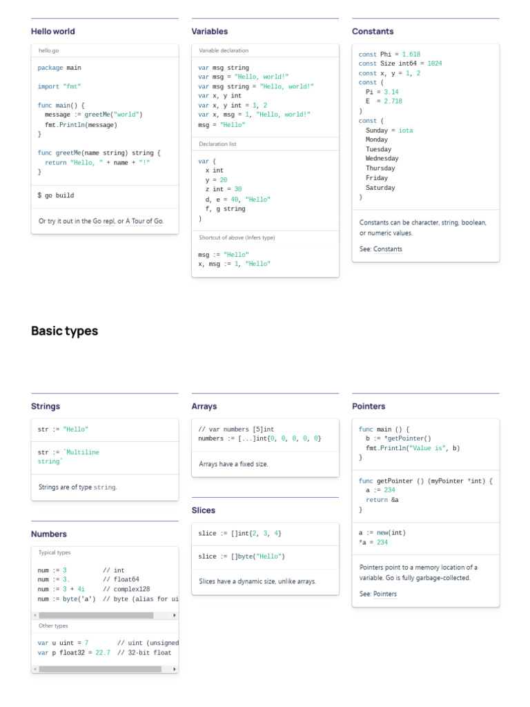 Go Cheatsheet Pdf 