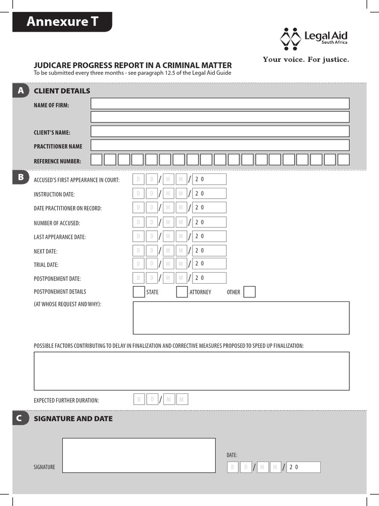 Judicare Annexure T Progress Report Crim | PDF