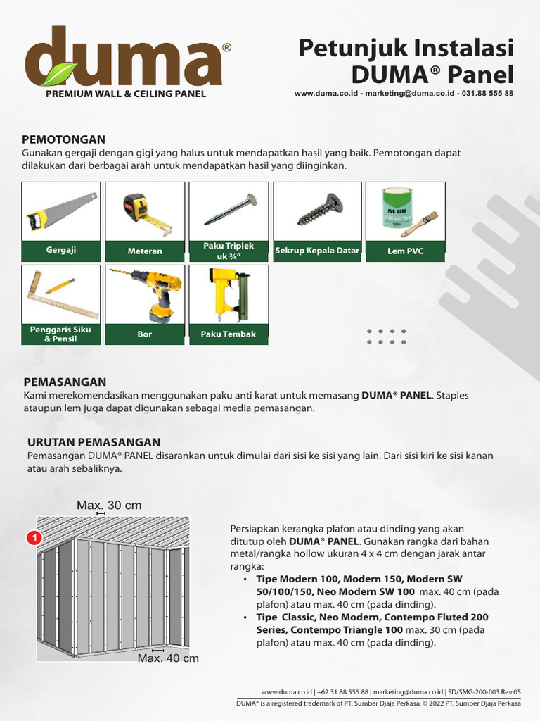 SD SMG 200 003 Rev.05 Petunjuk Instalasi Duma Panel | PDF