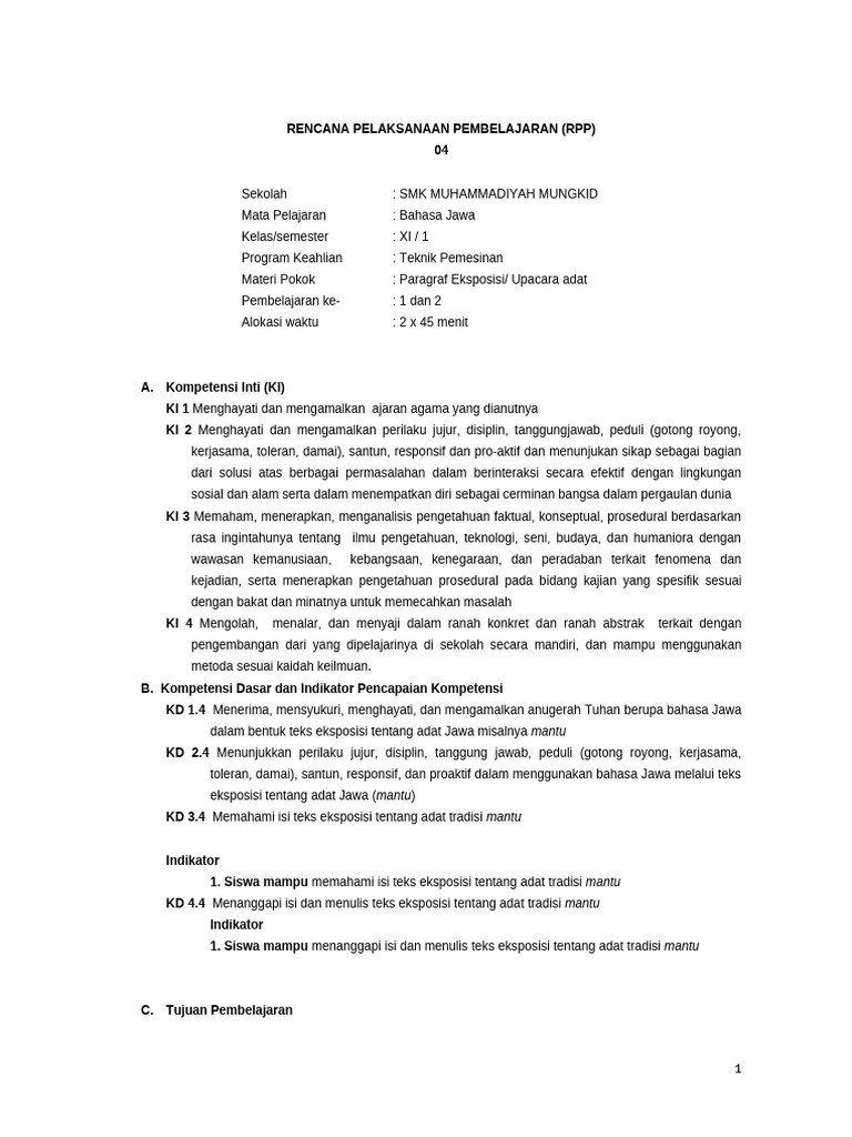 4 RPP Xi Ganjil | PDF