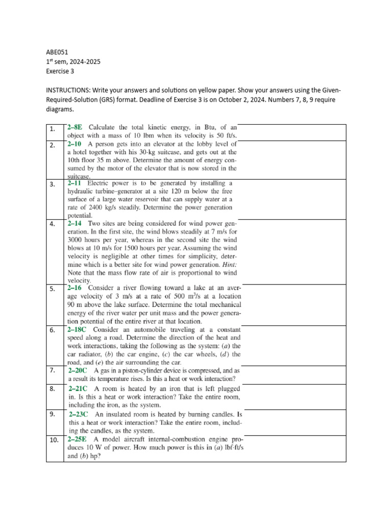 ABE051 - Ex3 - 1st Sem AY 2024 2025 | PDF