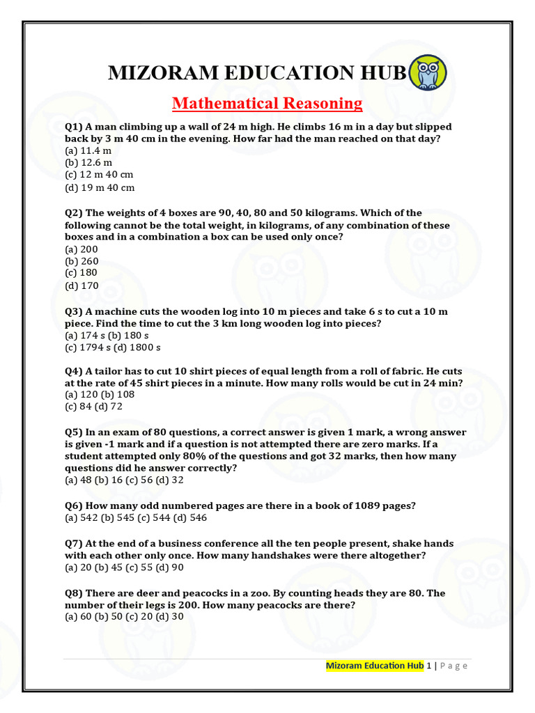 Mathematical Reasoning | PDF