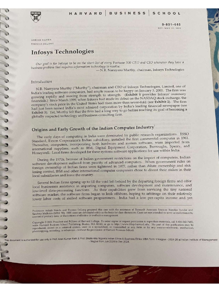 Infosys Case Study | PDF
