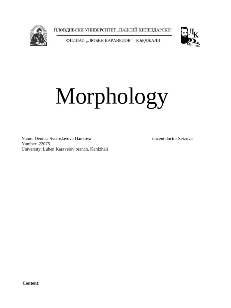 Morphology | PDF