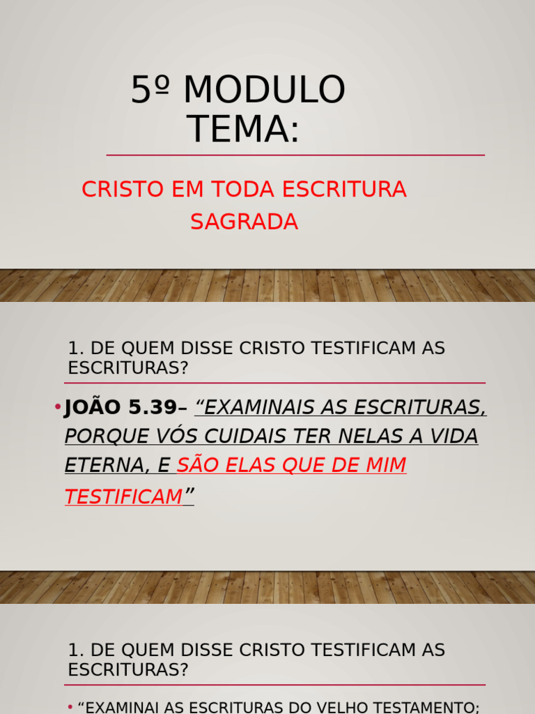 5º Modulo Tema - Cristo em Toda A Escritura | PDF