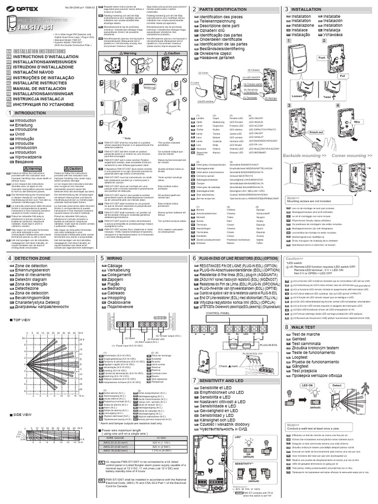 Optex FMX ST Dts Manual en | PDF
