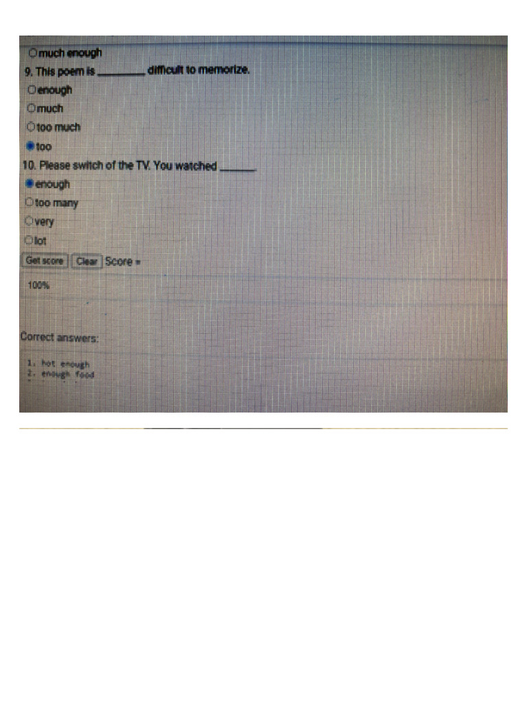 too and enough | PDF