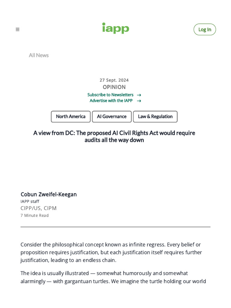 A View From DC - The Proposed AI Civil Rights Act Would Require Audits ...