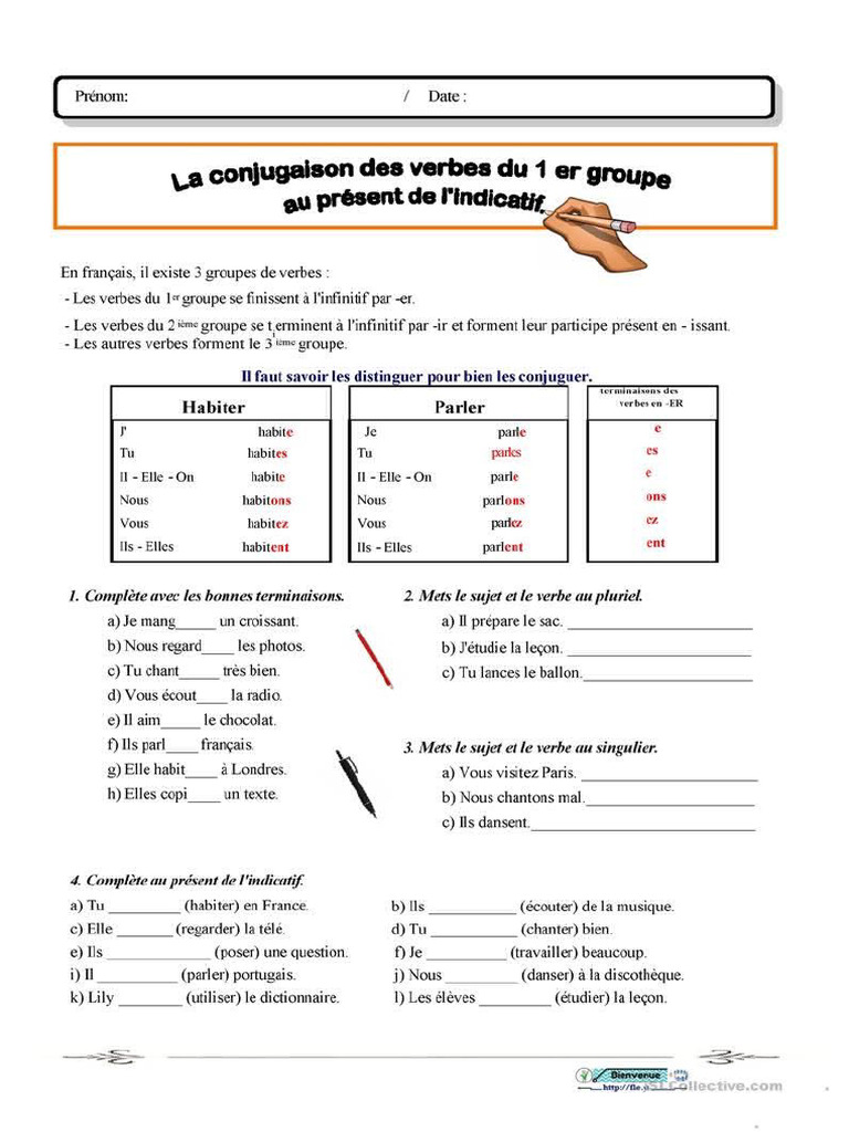 Verbes du 1 groupe | PDF