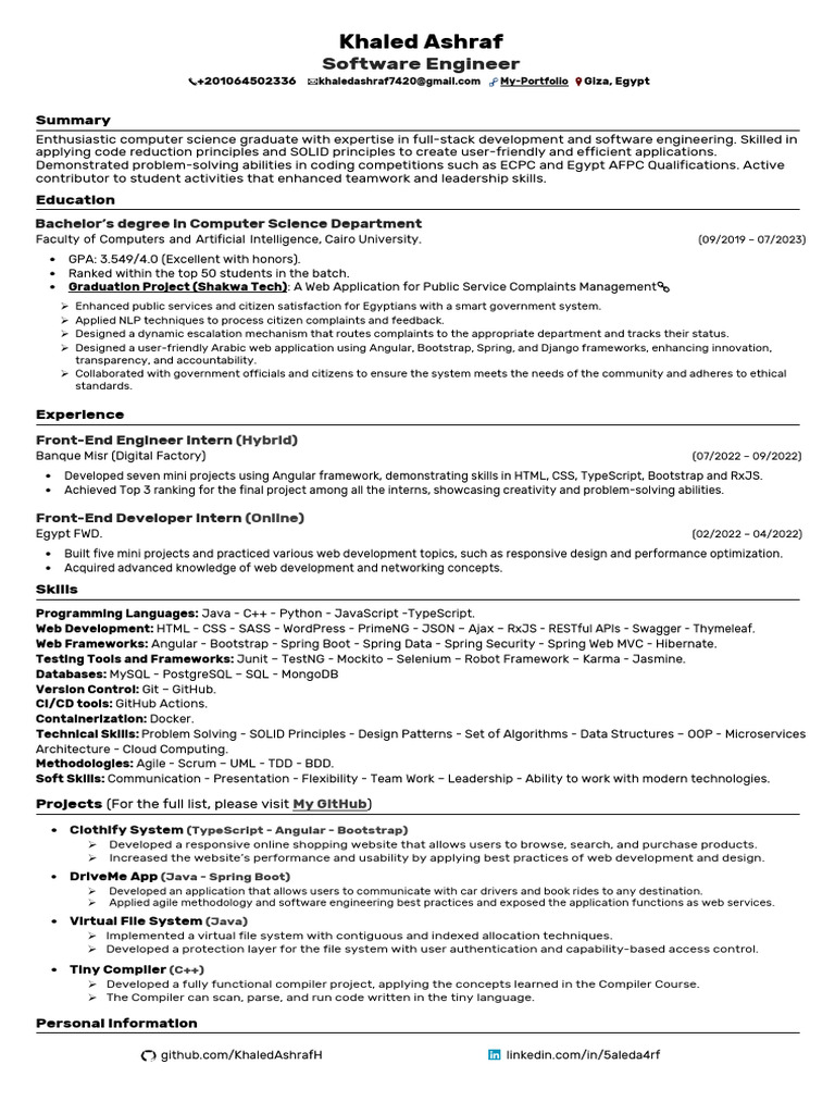 Khaled Ashraf Resume | PDF