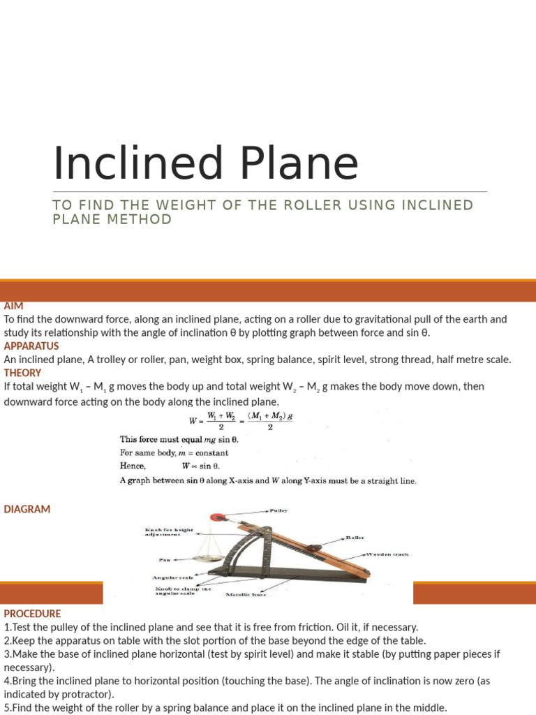 Class 11 - Exp. No. 6 Inclined Plane | PDF