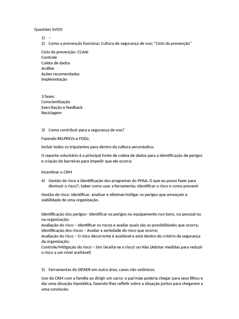 Resumo Masterizado SVOO | PDF