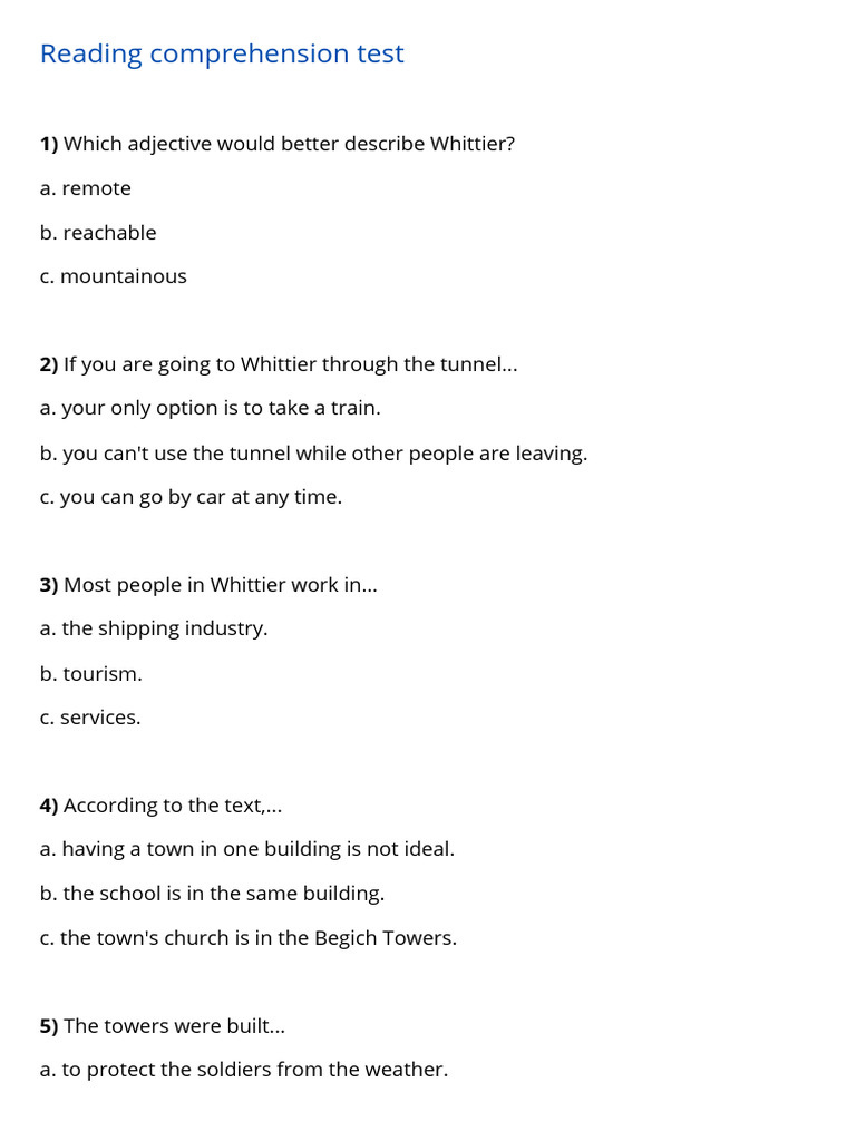 Reading Comprehension | PDF