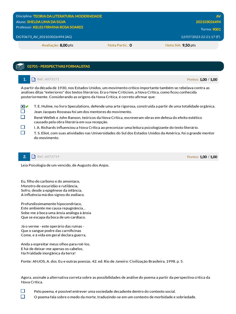 Teoria Da Literatura - Modernidade | PDF