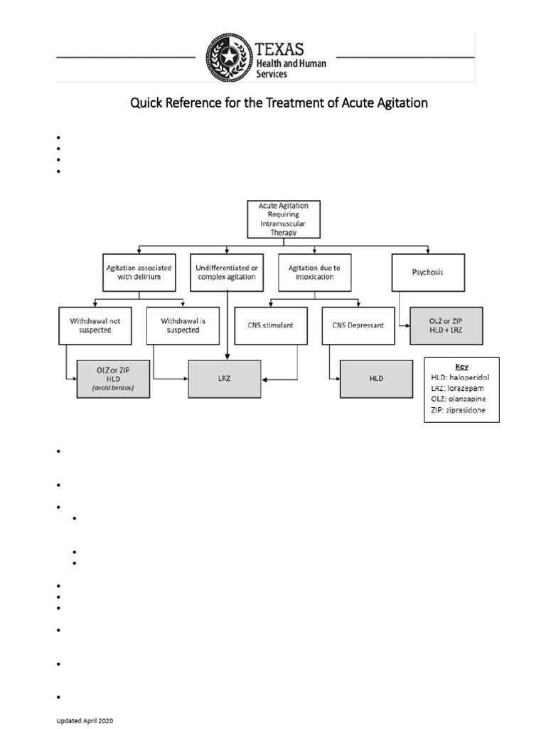 Acute Agitation Treatment Reference | PDF | Antipsychotic | Psychosis